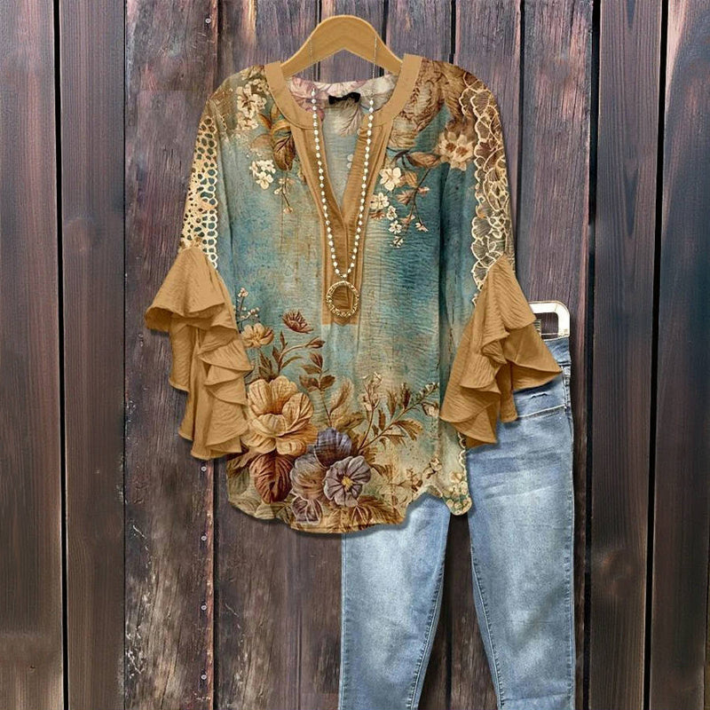 Vintage Floral Print Blouse – Susan Julie