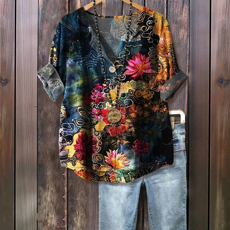Vintage Abstract Print Blouse – Susan Julie
