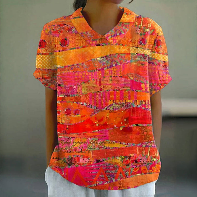 Vintage Abstract Print Blouse – Susan Julie